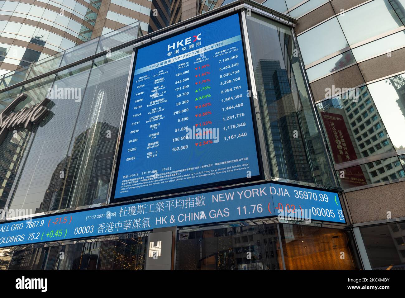 HKEX the Hong Kong Stock Exchange building, in in Hong Kong, on ...