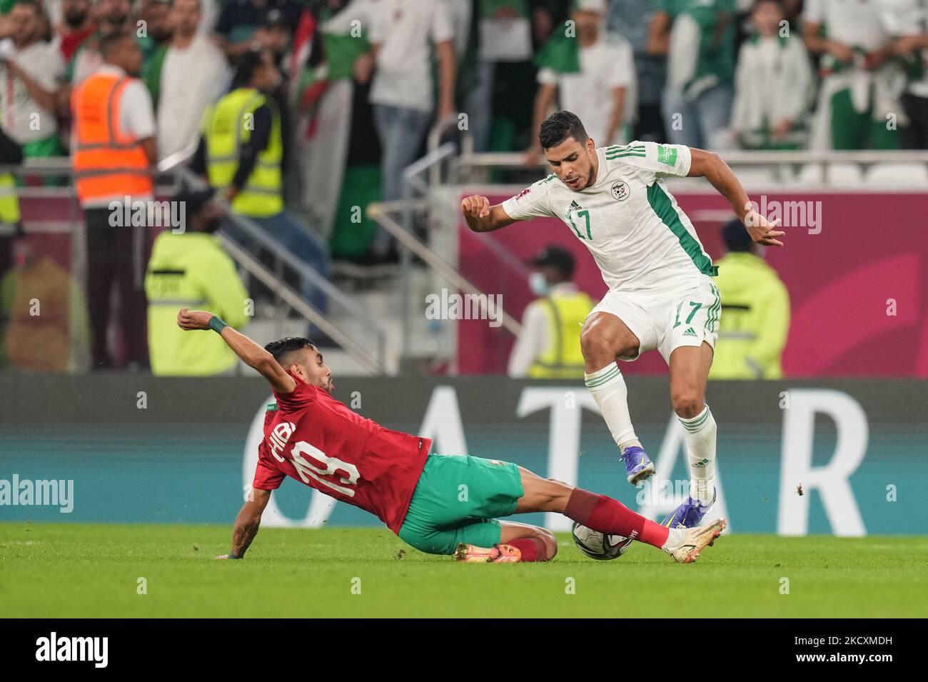 (19) CHIBI Mohamed of Morocco team battles for possession with (17 ...