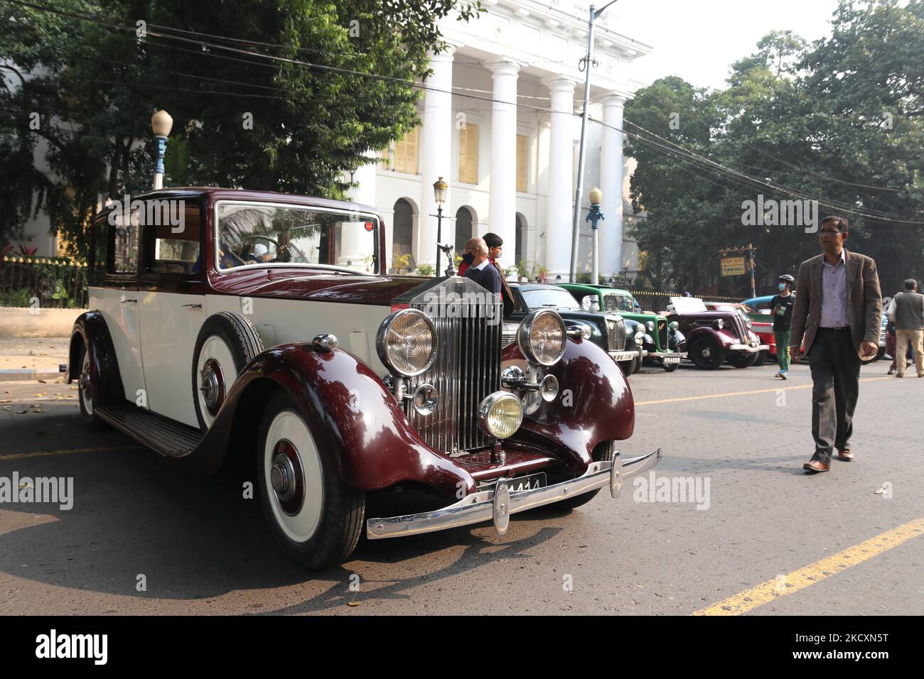 Vintage car 1938 Rolls-Royce Wraith are displayed at a vintage car show ...
