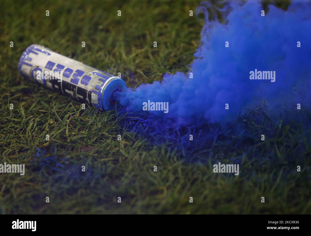 Everton Flare during Premier League between Crystal Palace and Everton ...