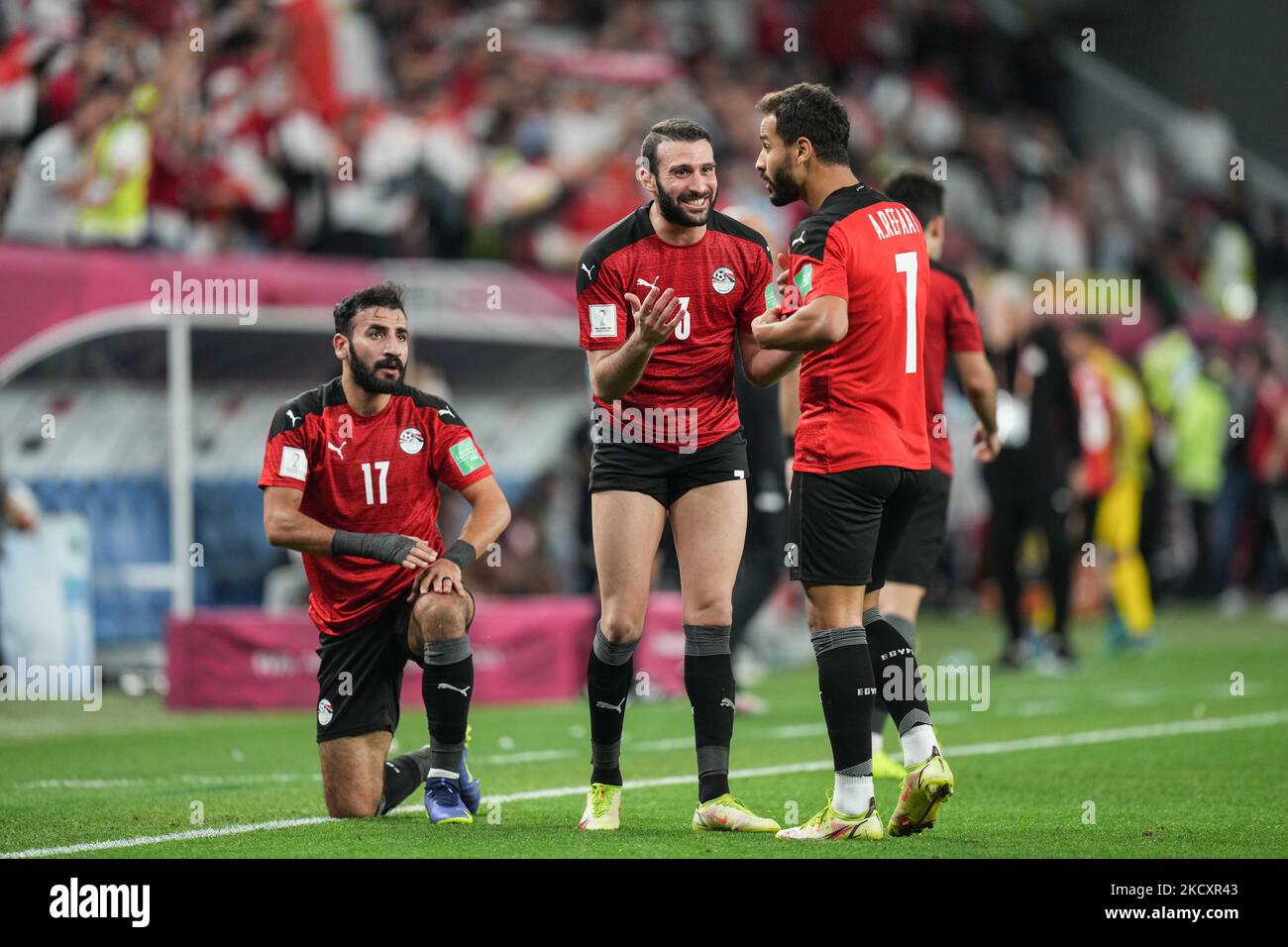 (7) AHMED REFAAT of Egypt team celebrate with teammate after score ...