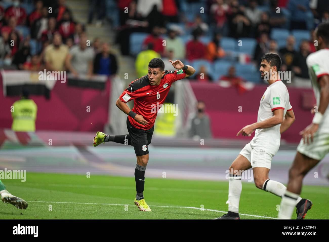 (6) MARWAN DAOUD of Egypt team score third goal during the FIFA Arab ...