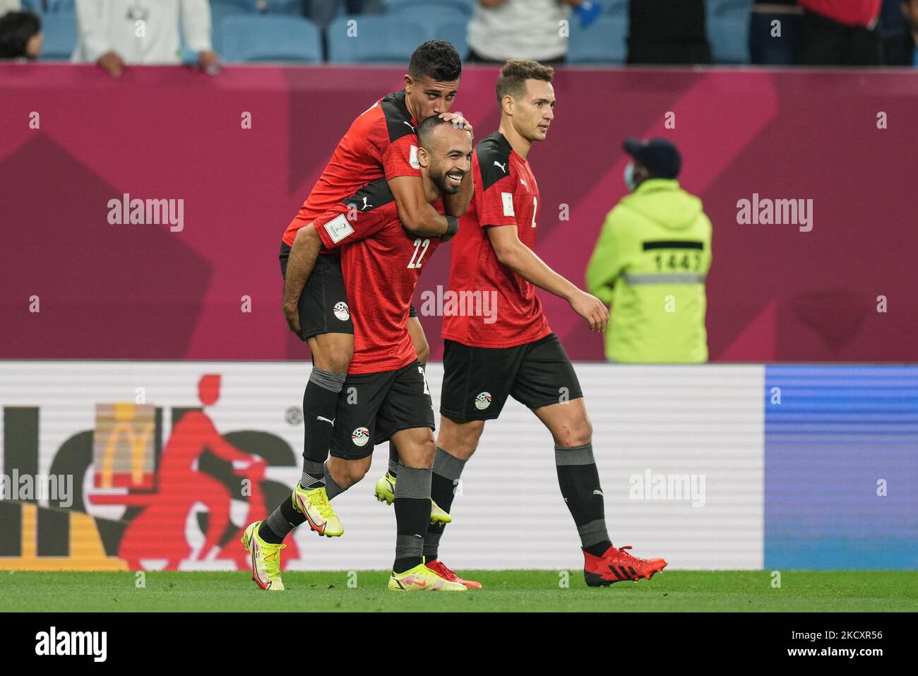 (6) MARWAN DAOUD of Egypt team celebrate with teammate after score ...
