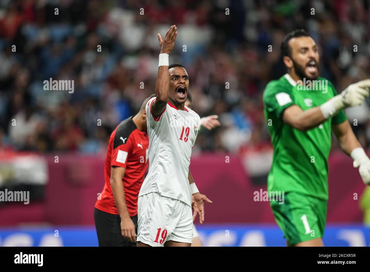 (1) YAZEED ABULAILA (19) ABDALLAH NASIB of Jordan team action during ...