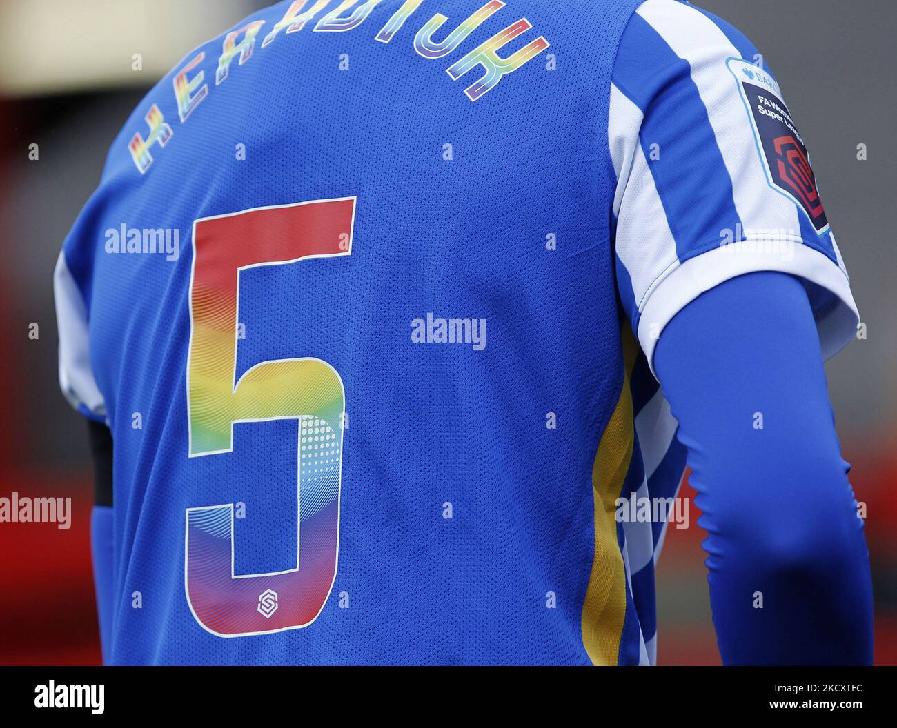 Brighton & Hove Albion Women with colourful squad numbers in support of ...