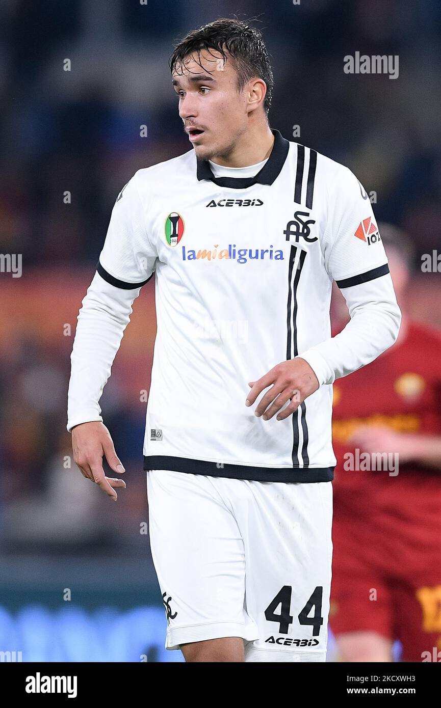 David Strelec of Spezia Calcio during the Serie A match between AS Roma ...