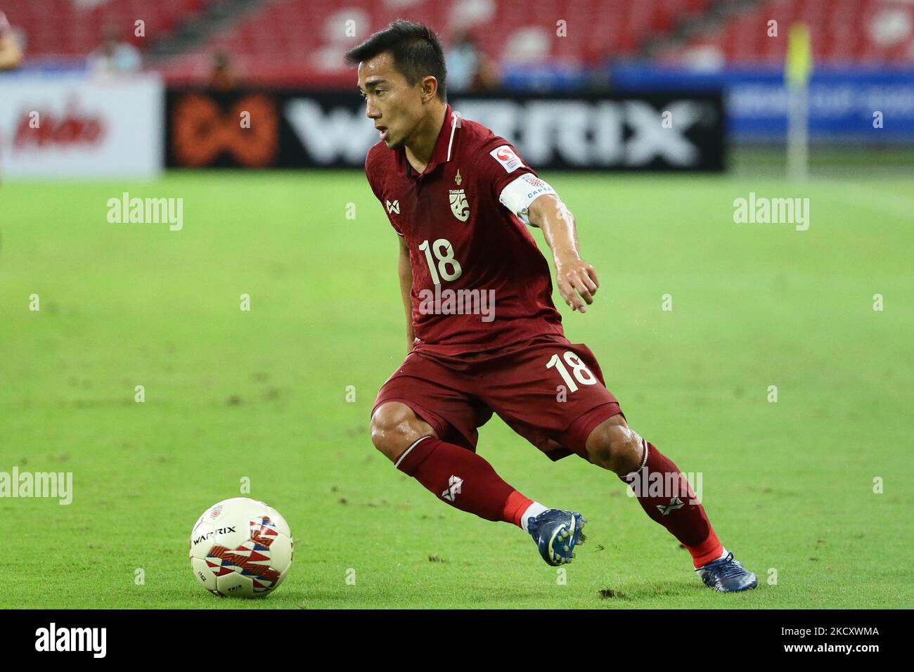 Chanathip Songkrasin of Thailand in action during the AFF Suzuki Cup ...