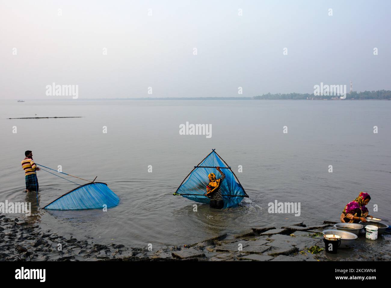 People of Cyclone Sidr and Cyclone Aila affected area seen fishing in ...