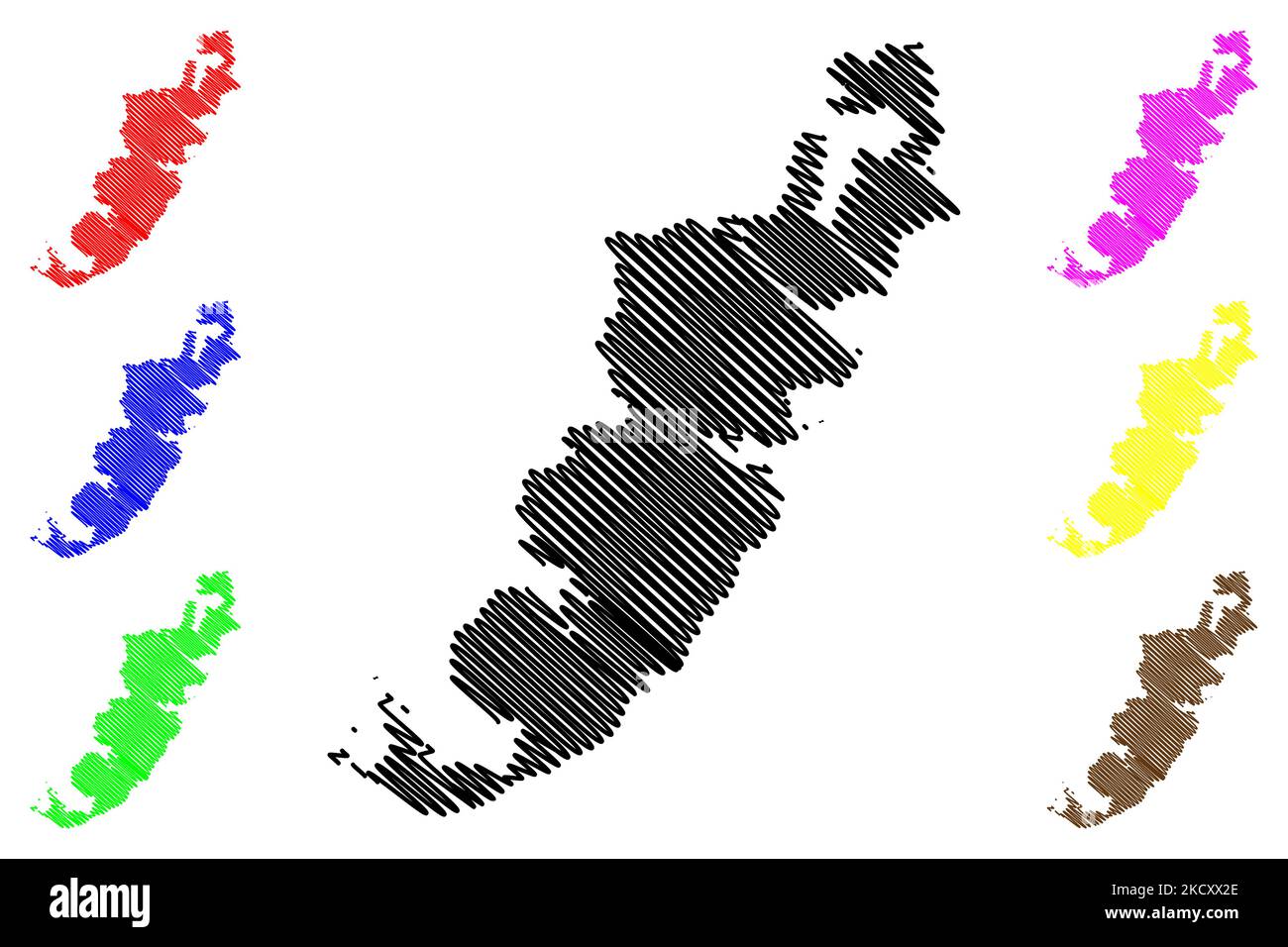 Hirado island (Japan, East Asia, Japanese archipelago) map vector ...