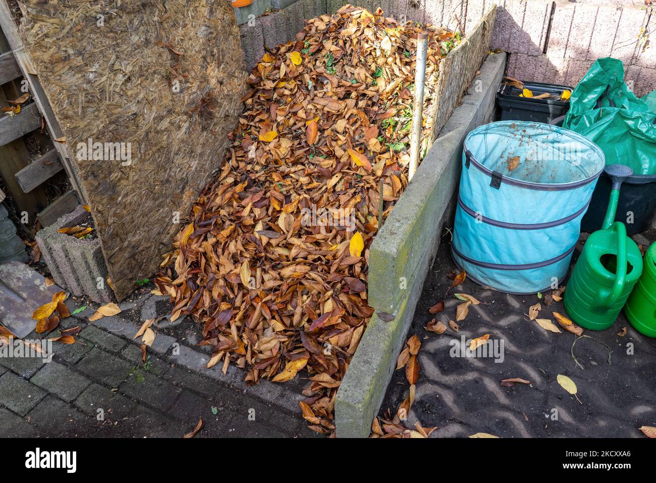 Fall compost full of leaves Stock Photo - Alamy