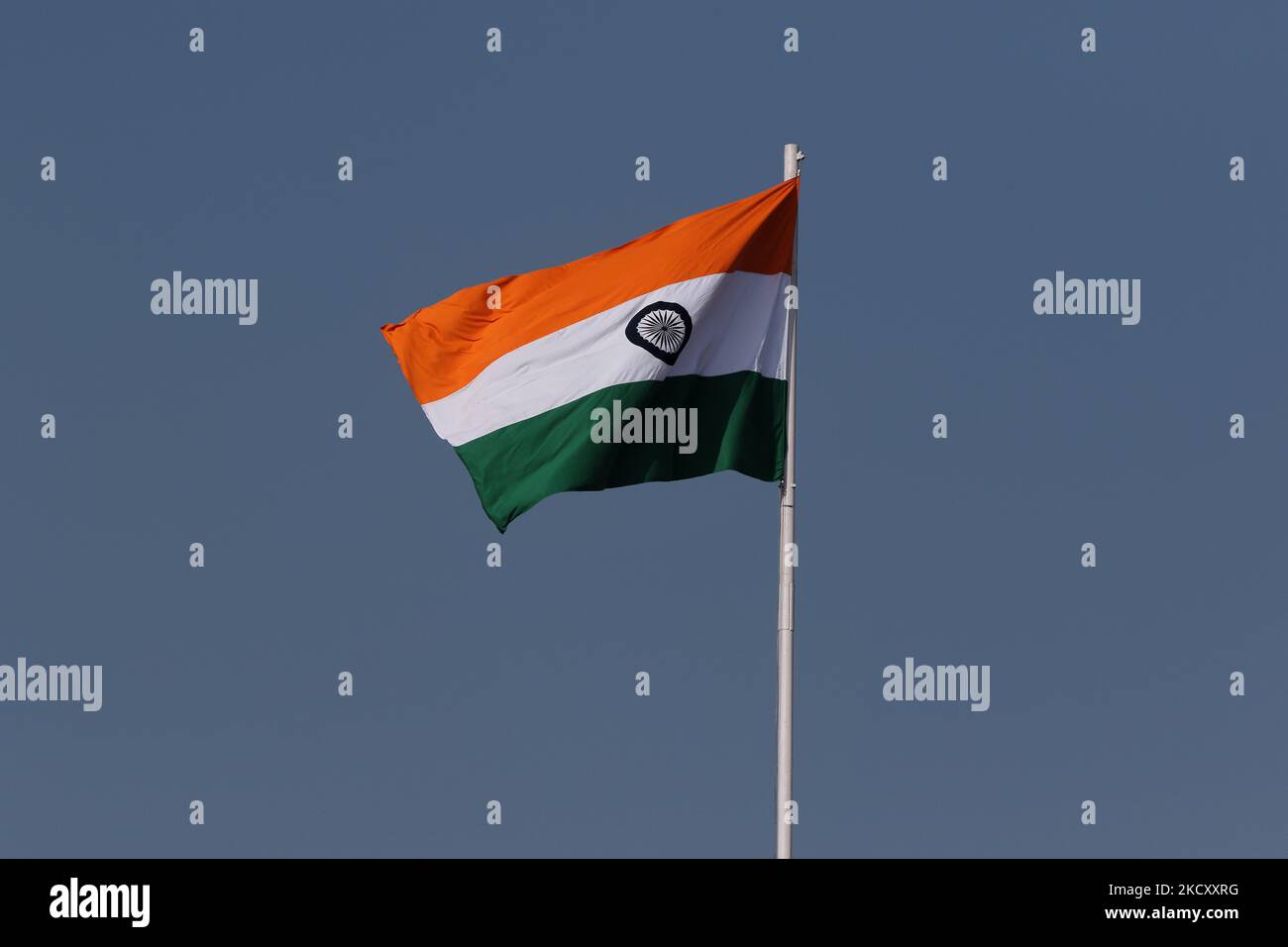 Indian National flag (Tri-Color) waves during Jashn-e-Chillai Kalan ...