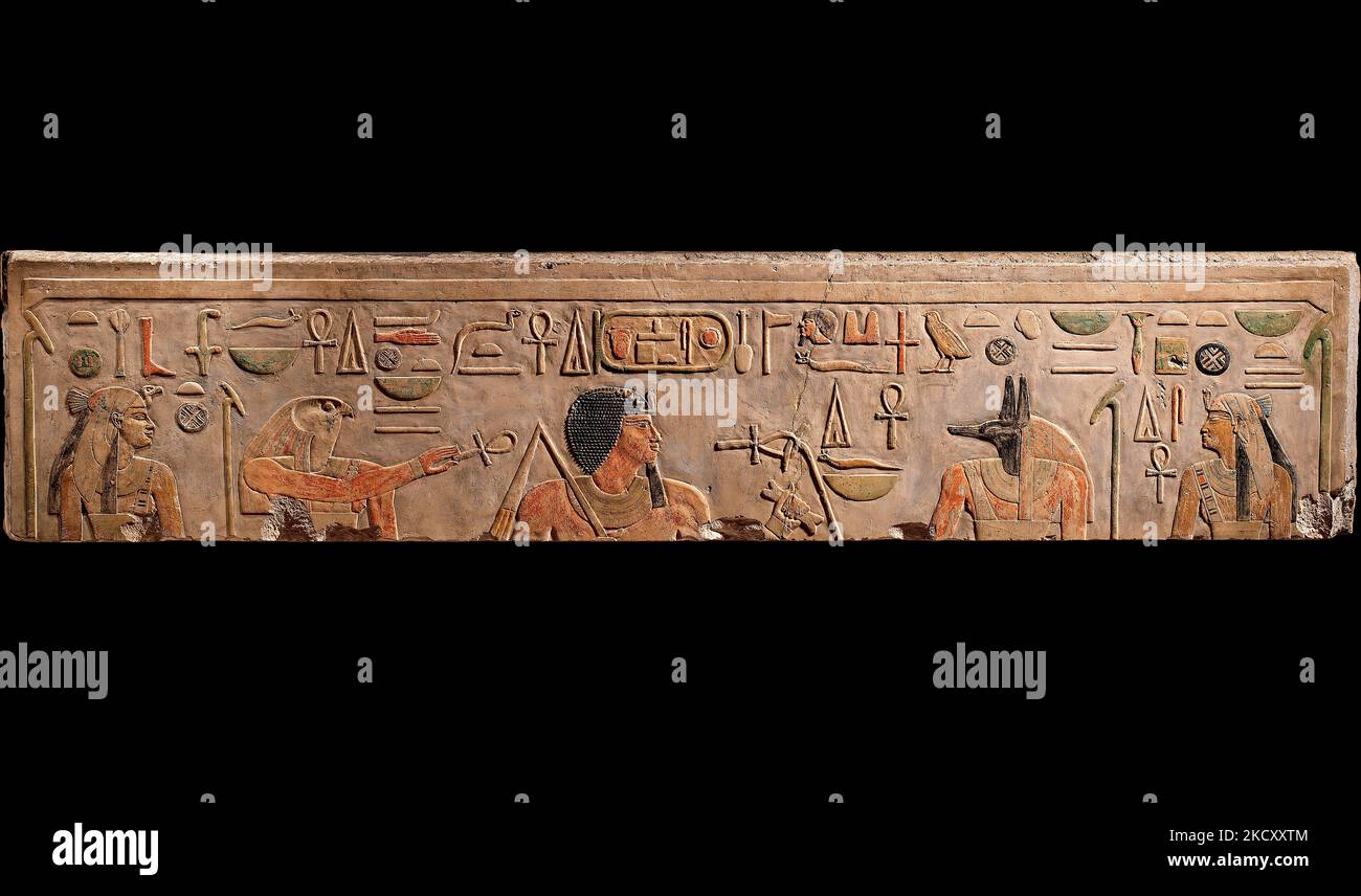 Lintel of Amenemhat I and Deities ca. 1981–1952 B.C Stock Photo - Alamy