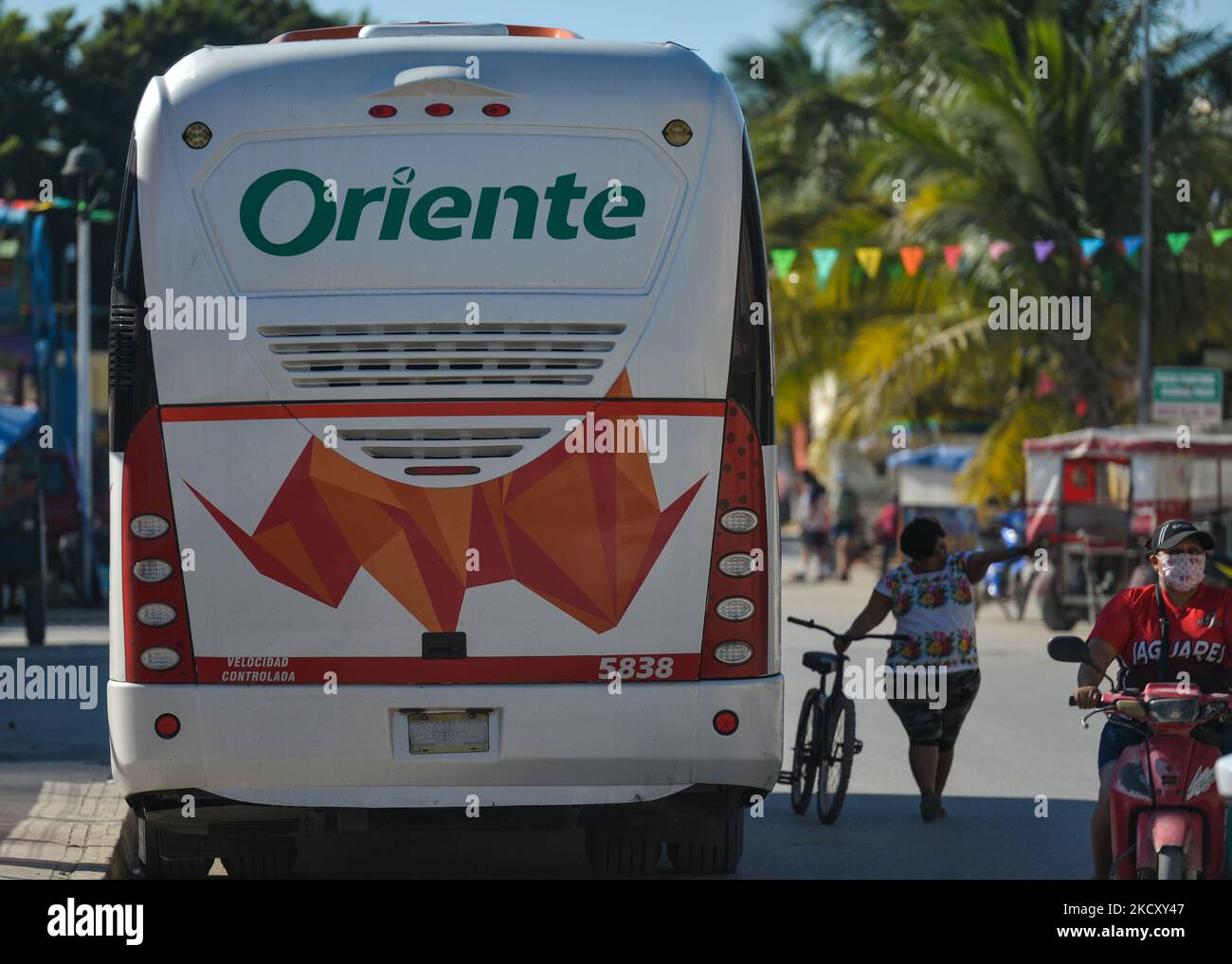 Oriente Mexican bus company. On Sunday, December 05, 2021, in Celestun ...