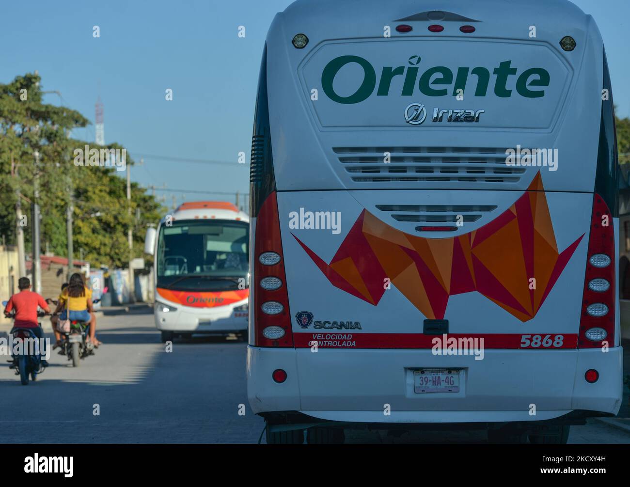 Oriente Mexican bus company. On Sunday, December 05, 2021, in Celestun ...