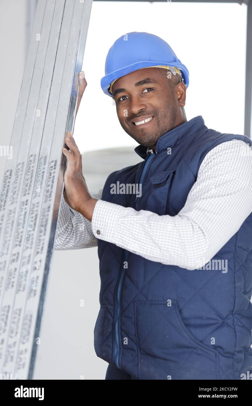 attractive and confident constructor carpenter Stock Photo - Alamy