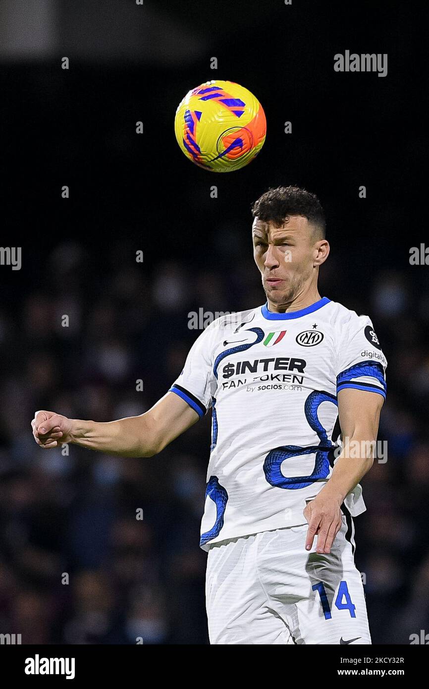 Ivan Perisic of FC Internazionale jumps for the ball during the Serie A ...