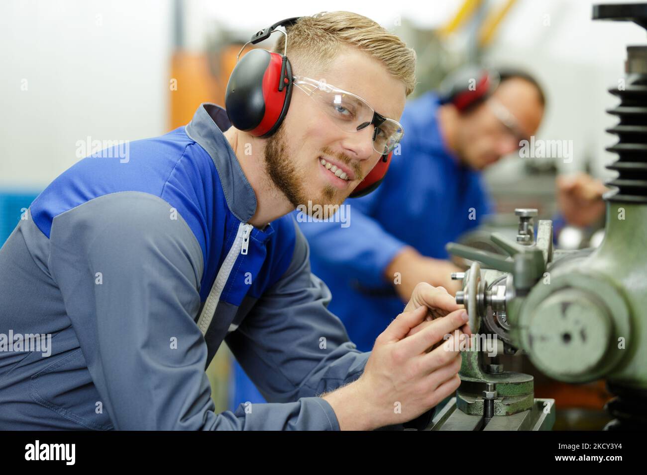 a man with headphones works Stock Photo - Alamy
