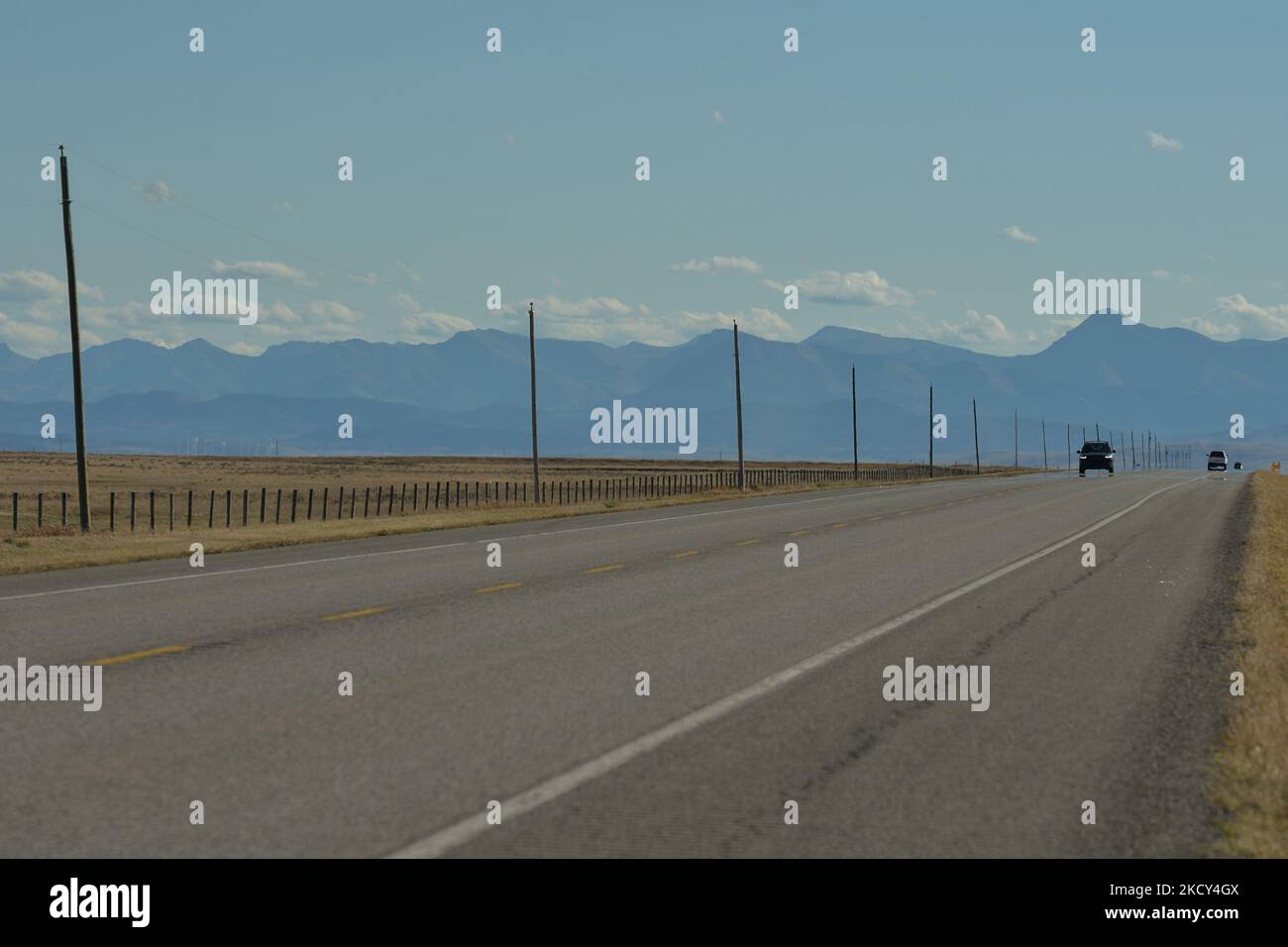 General view along the southern end of Alberta Provincial Highway 22 ...