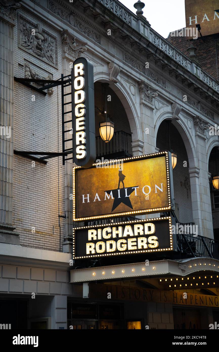 Richard Rodgers Theatre in New York City on December 18, 2021 as the ...