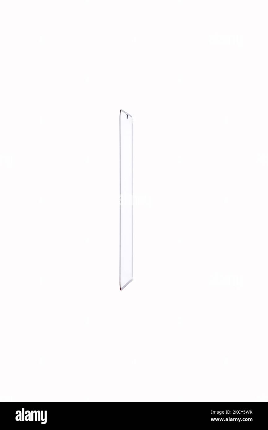 Protective screen for a mobile phone on a white background Stock Photo ...