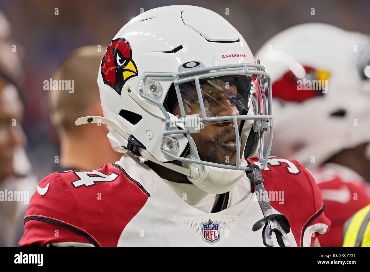 Arizona Cardinals free safety Jalen Thompson (34) looks on from the ...