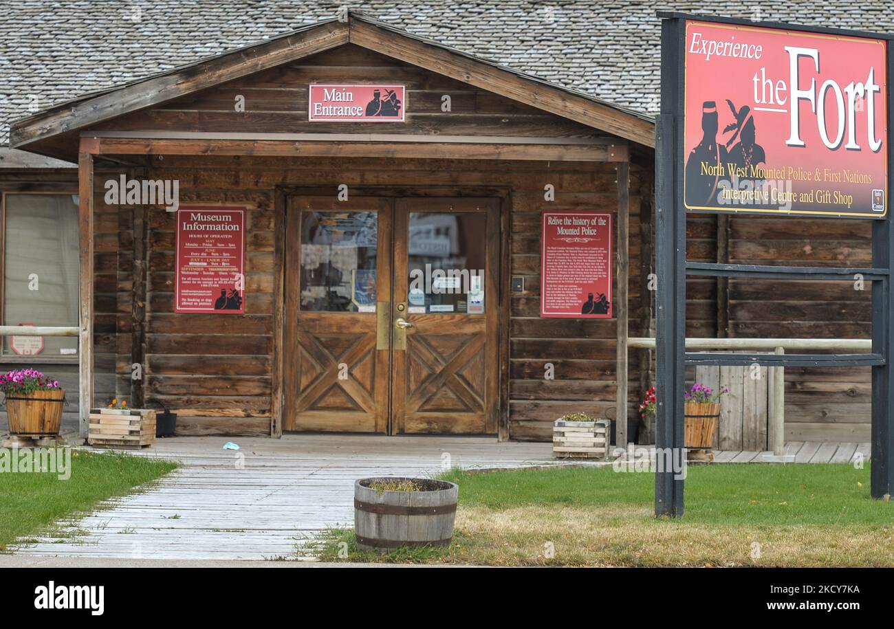 Main entrance to the Fort Macleod Museum. On Wednesday, 6 October 2021 ...