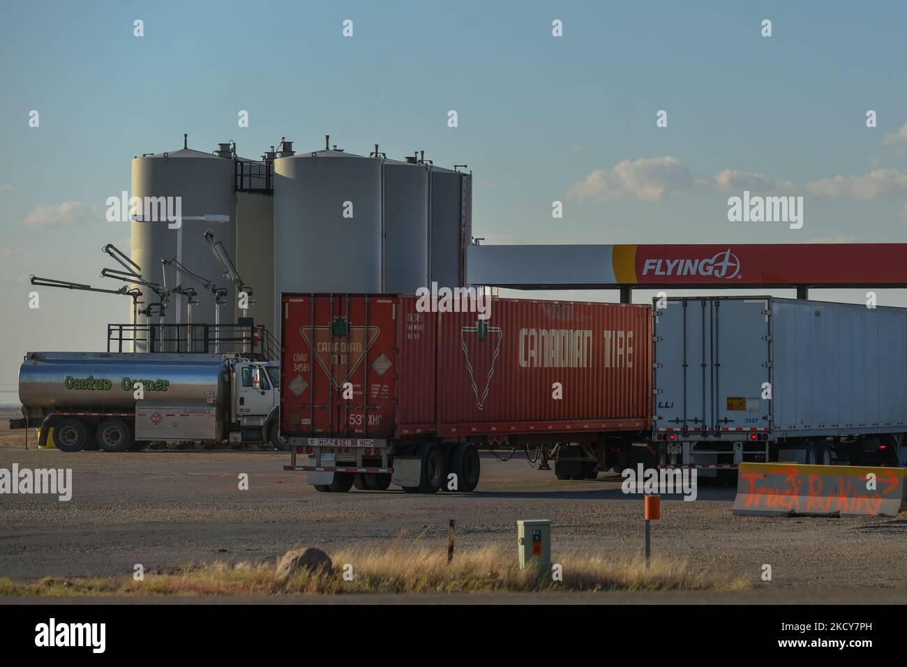 Tracks at Flying gas station along the Veteran Memorial Highway near ...