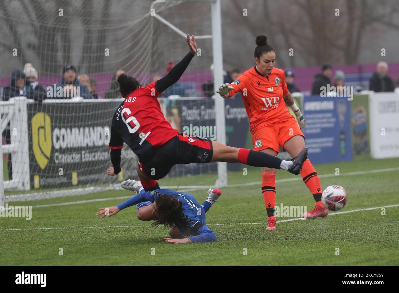 Blackburn Rovers' Alex Brooks and Jade Richards clear from Durham Women ...