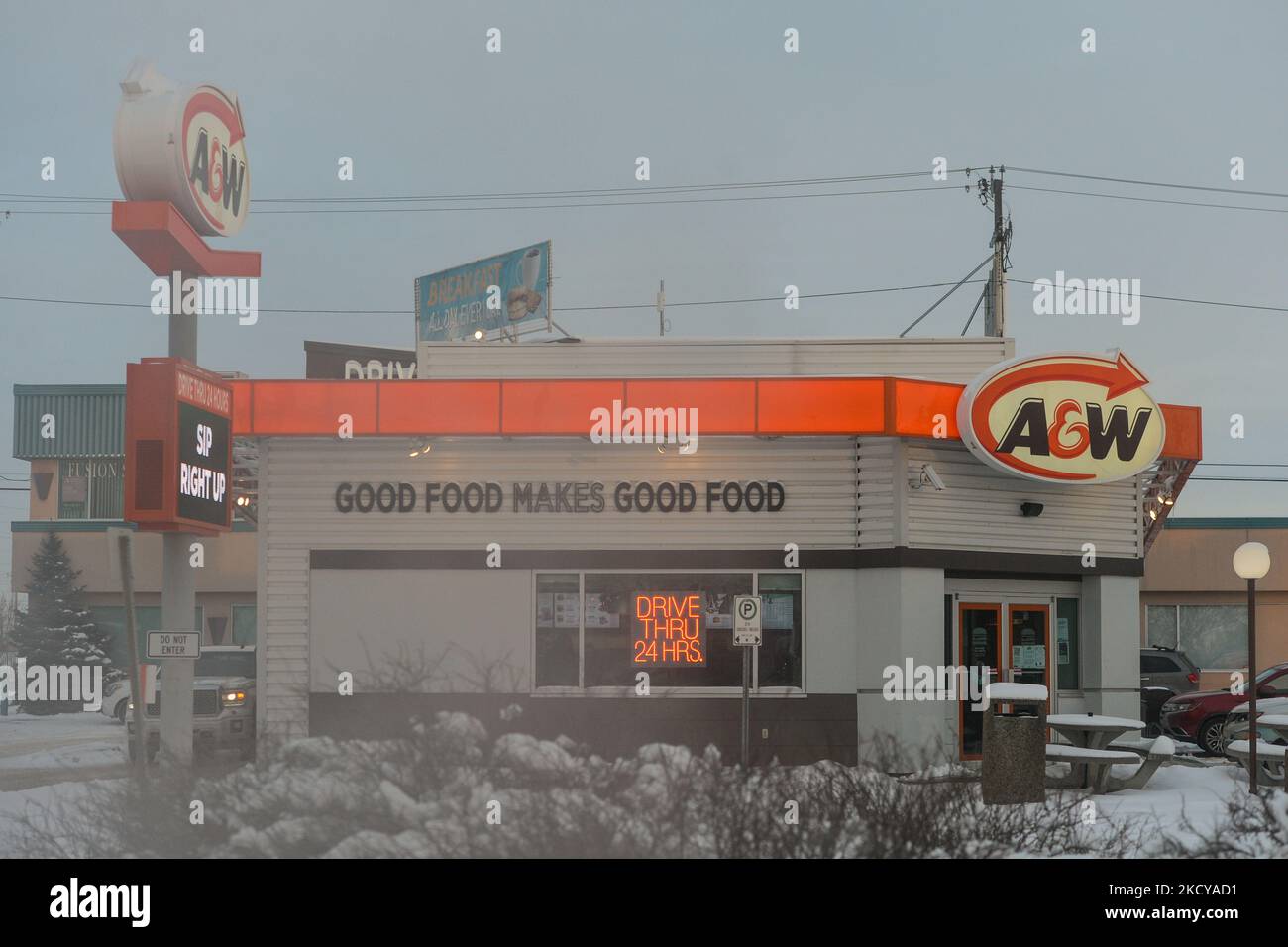 Aandw fast food restaurant hi-res stock photography and images - Alamy