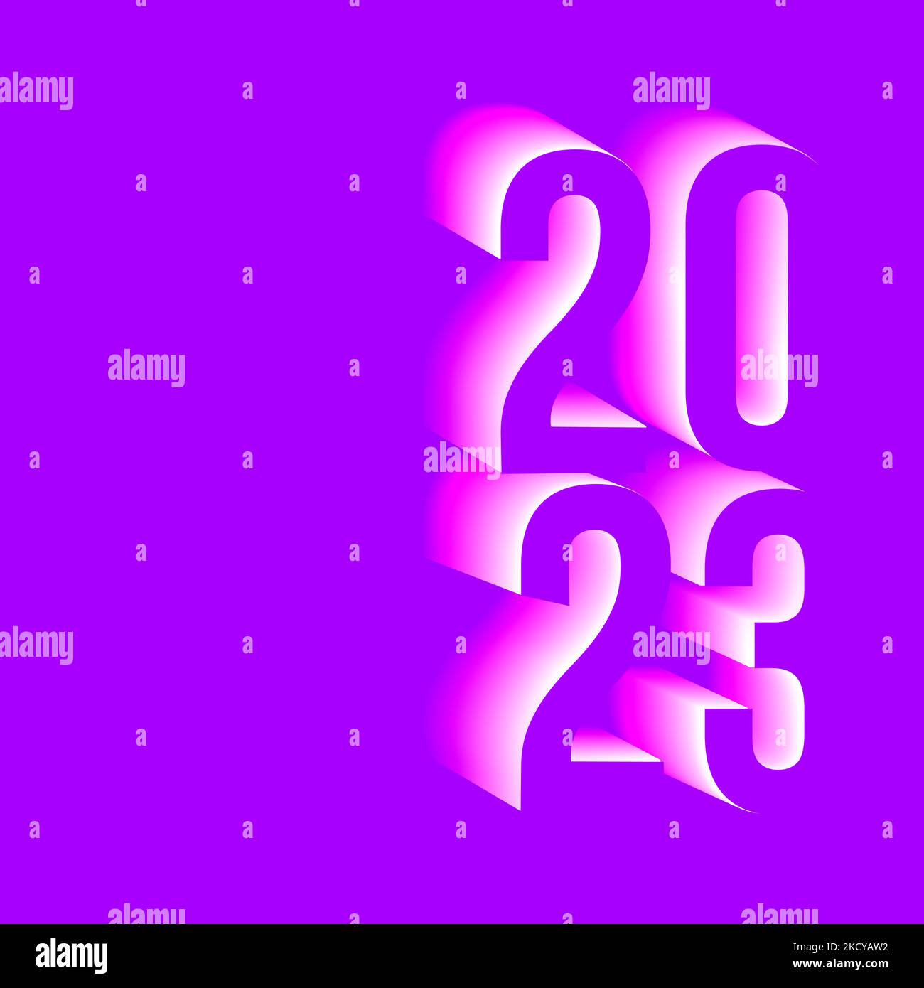 Year 2023 calendar date illustration in pink violet color Stock Vector ...