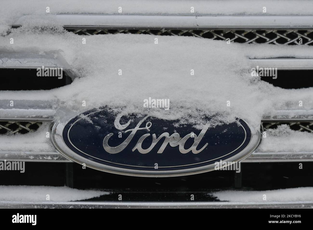 Ford logo seen on a Ford car parked in downtown Edmonton. On Wednesday ...