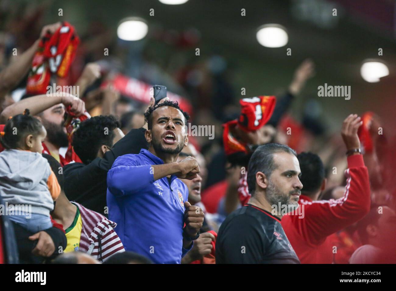 Fans of Al Ahly team during the CAF Super Cup Final between Al Ahly and ...