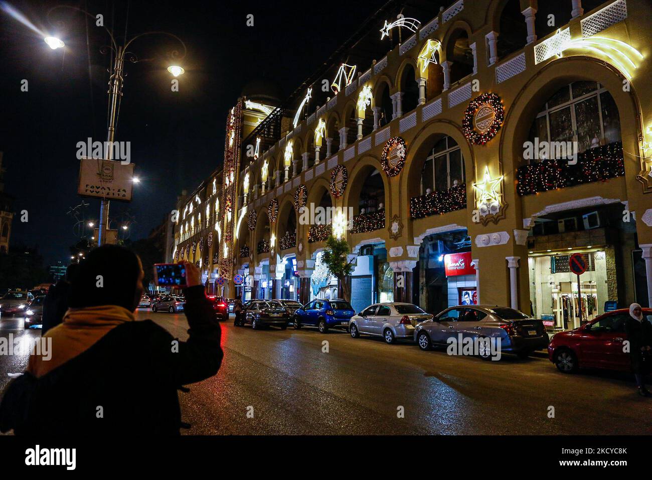 The streets and buildings of the Heliopolis district are decorated with ...