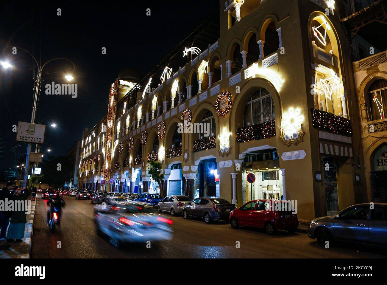 The streets and buildings of the Heliopolis district are decorated with ...