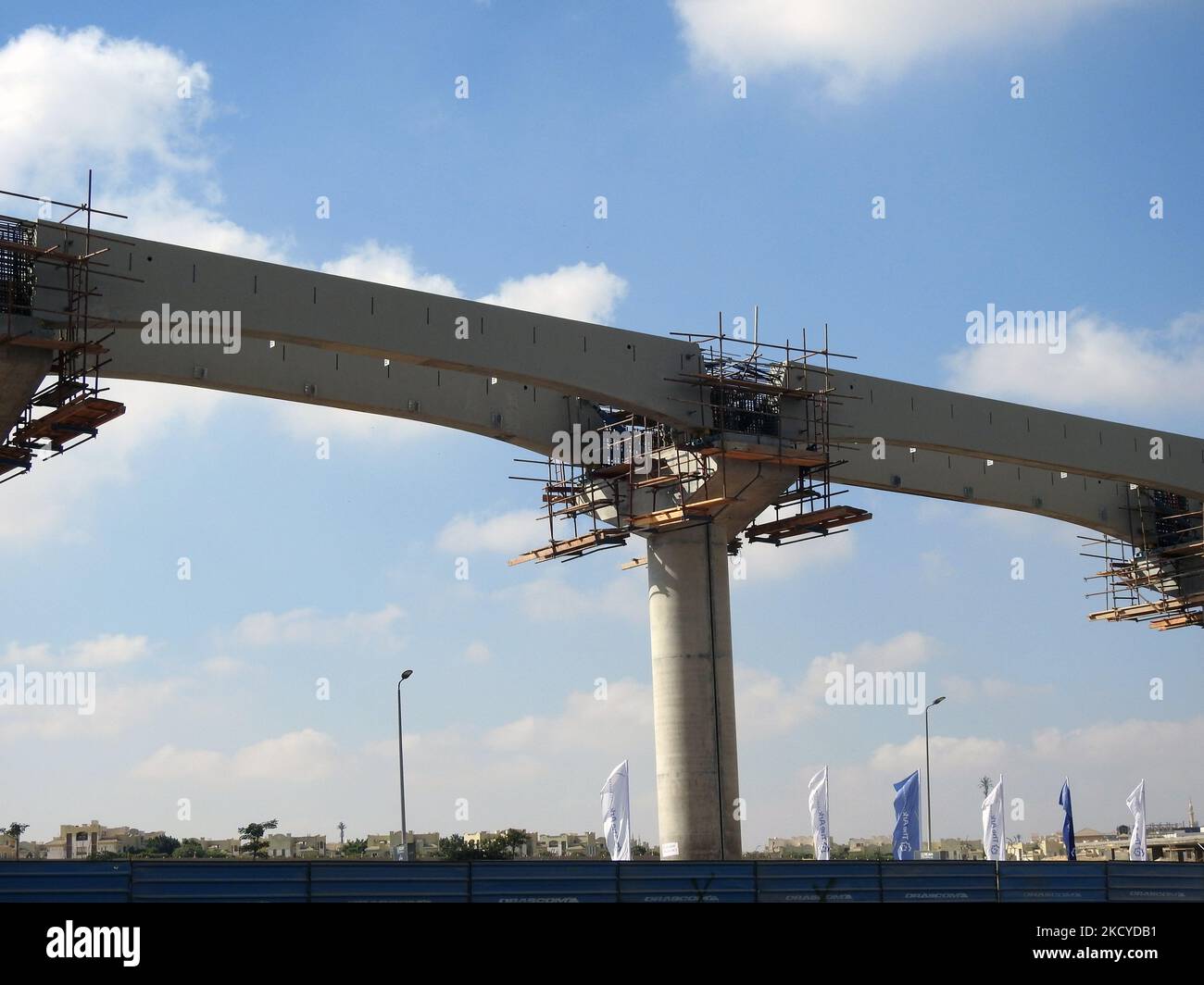 Cairo, Egypt, October 14 2022: Construction site of new Cairo monorail ...
