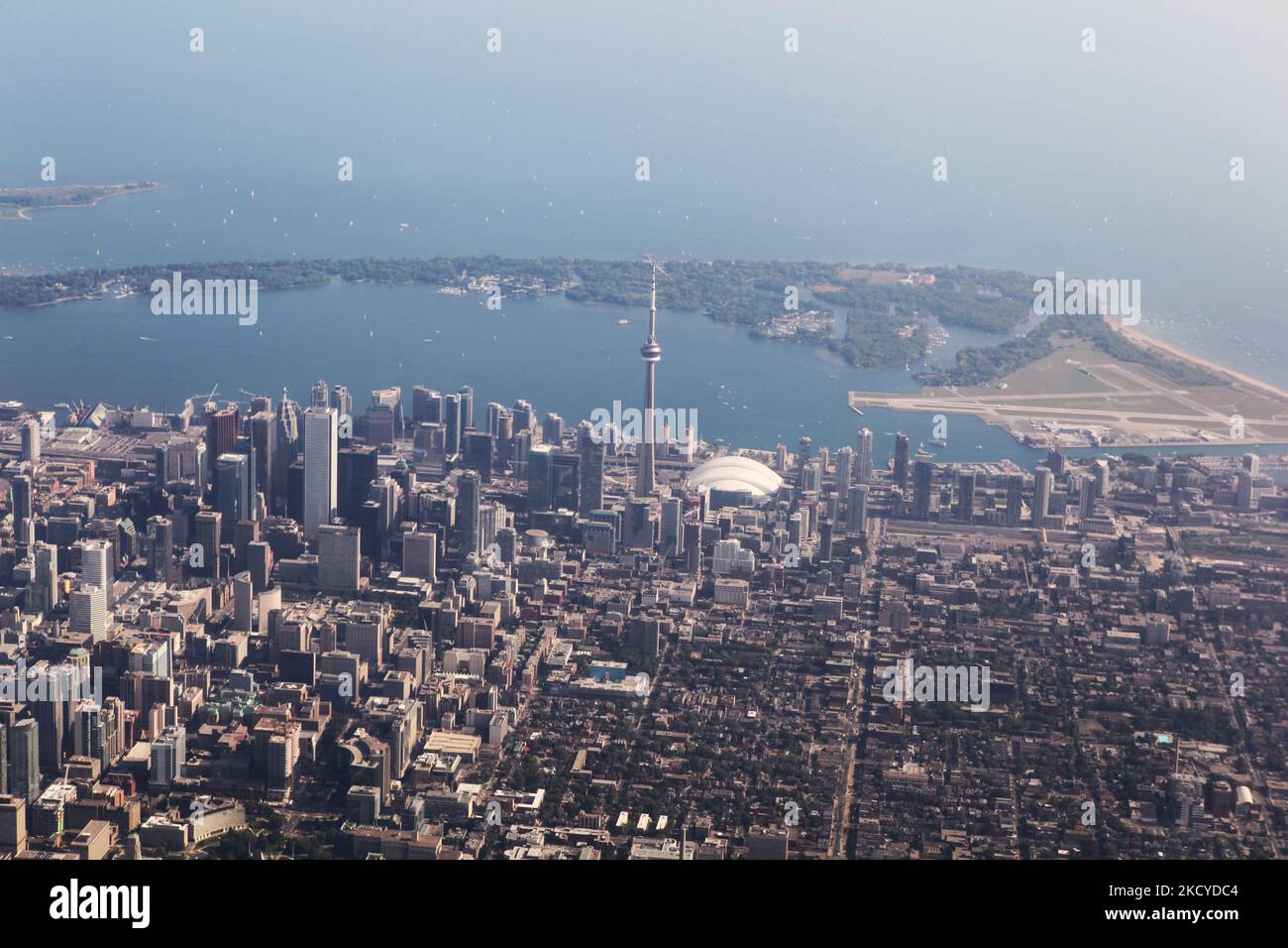 Aerial view of the city of Toronto in Ontario, Ontario, Canada, on ...