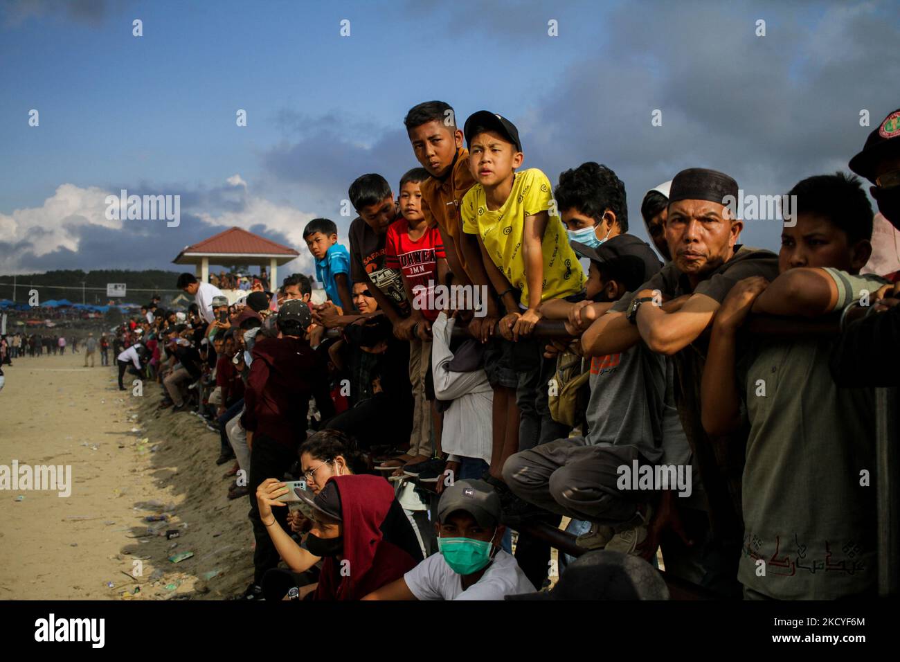 People gather to watch a traditional horse race at the Sengeda ...