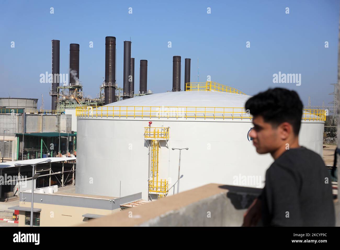 The Nusseirat power plant, is seen in the central Gaza Strip, Monday ...