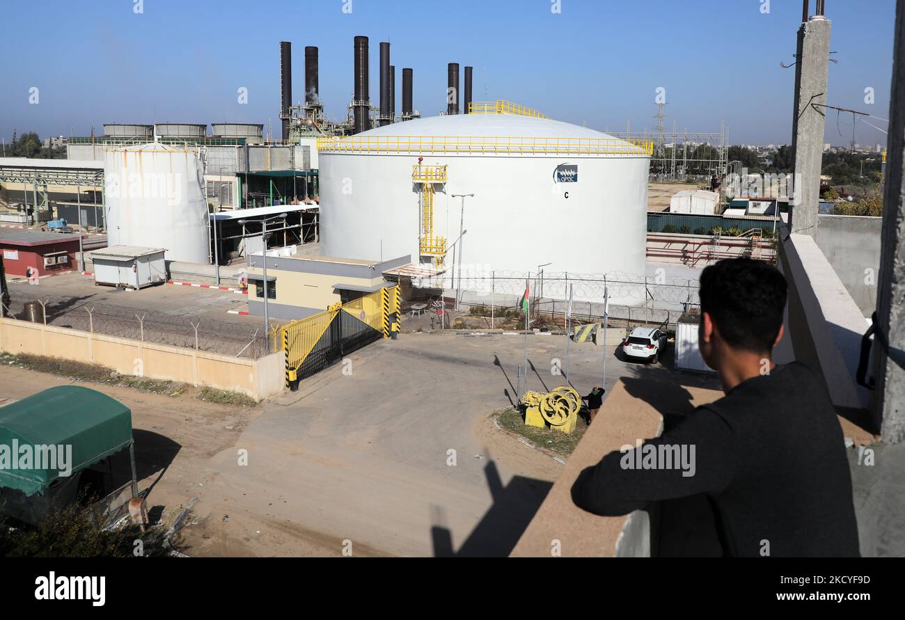 The Nusseirat power plant, is seen in the central Gaza Strip, Monday ...