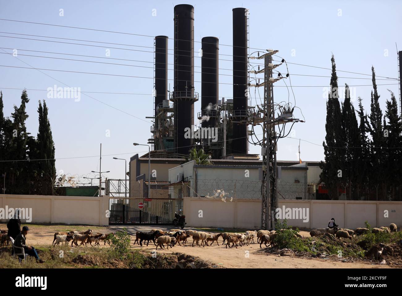 The Nusseirat power plant, is seen in the central Gaza Strip, Monday ...