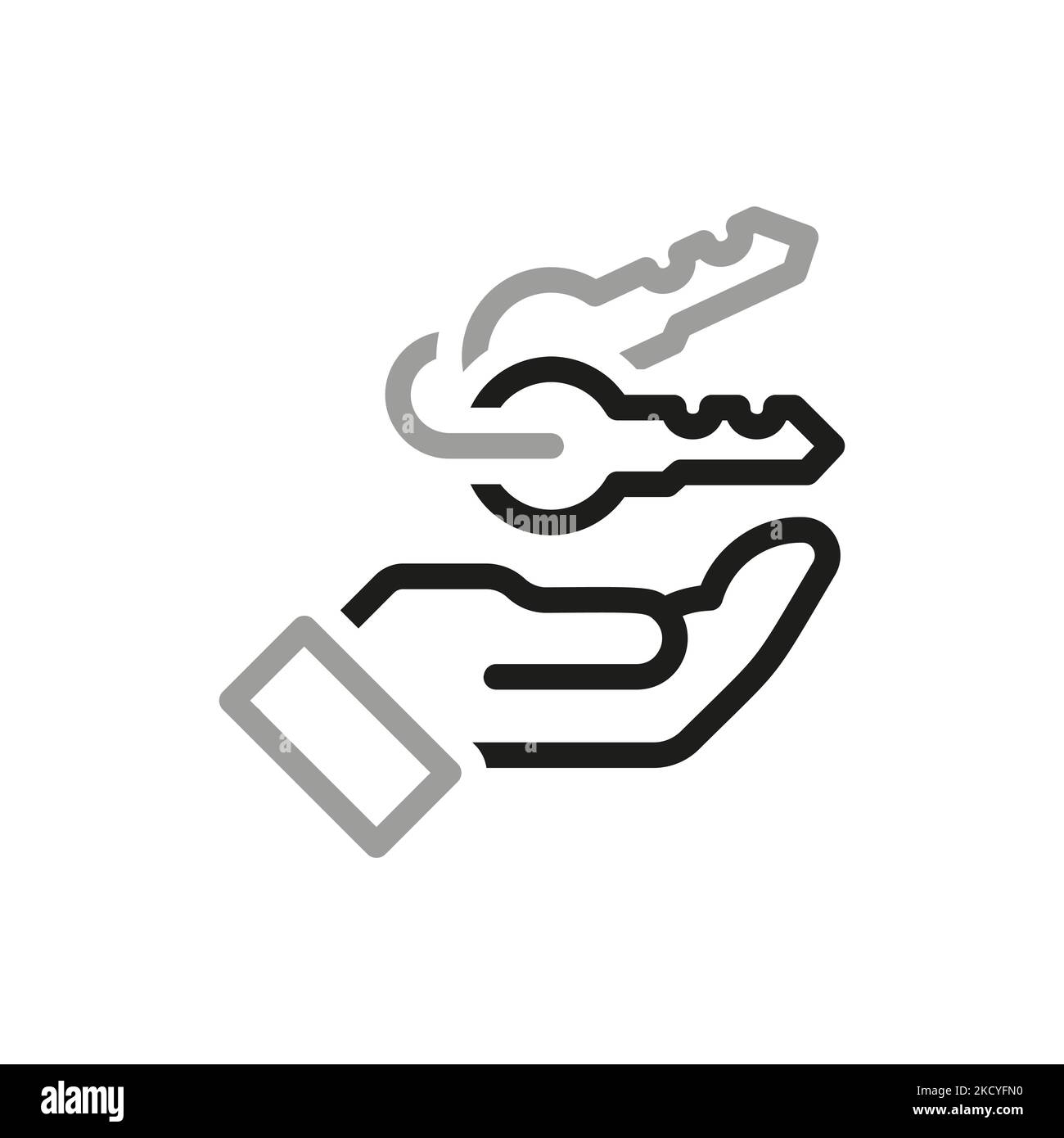 Simple vector icons related to real estate. Hand and keys icon Stock ...