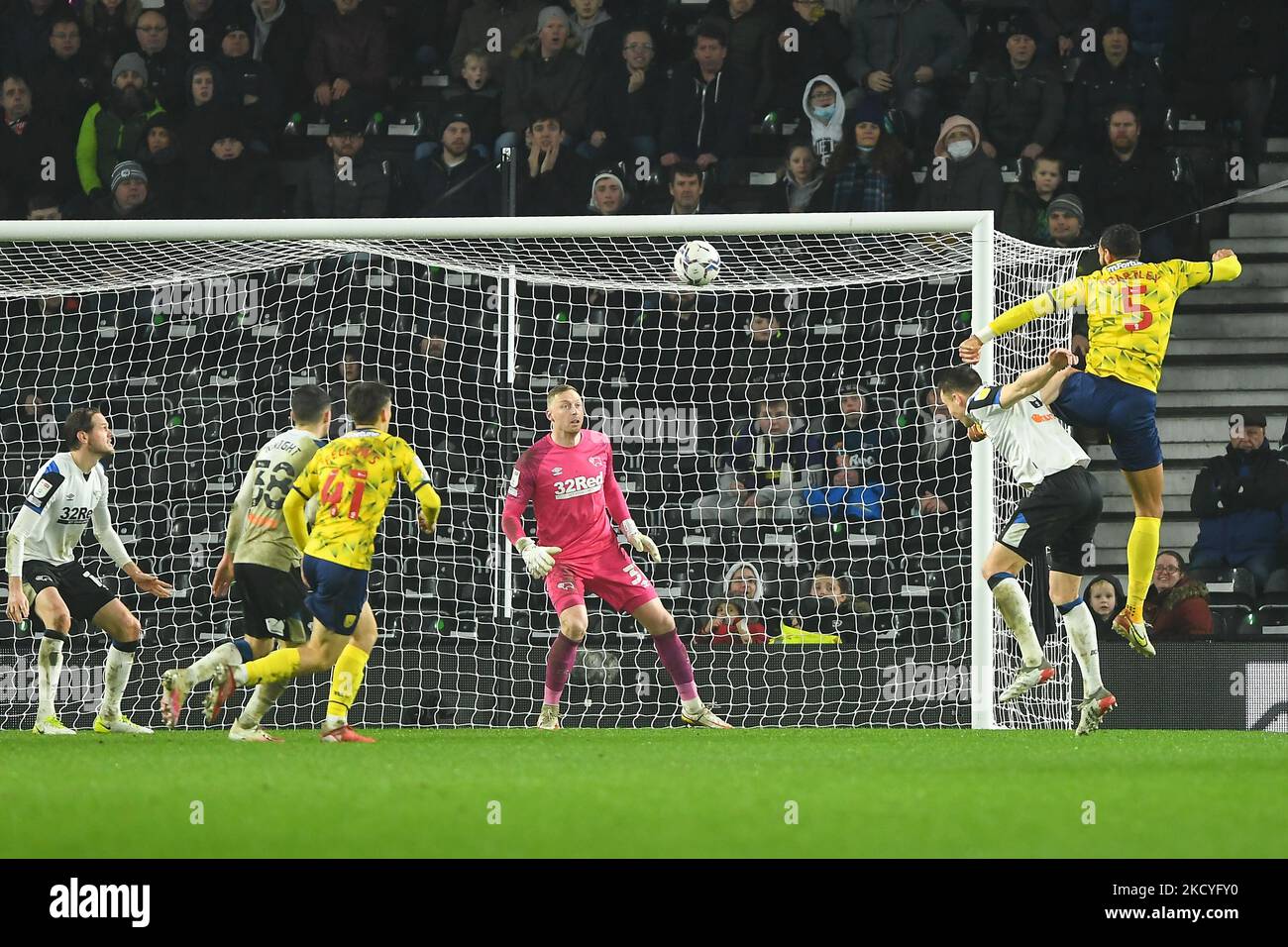 Kyle Bartley of West Bromwich Albion heads at goal during the Sky Bet ...