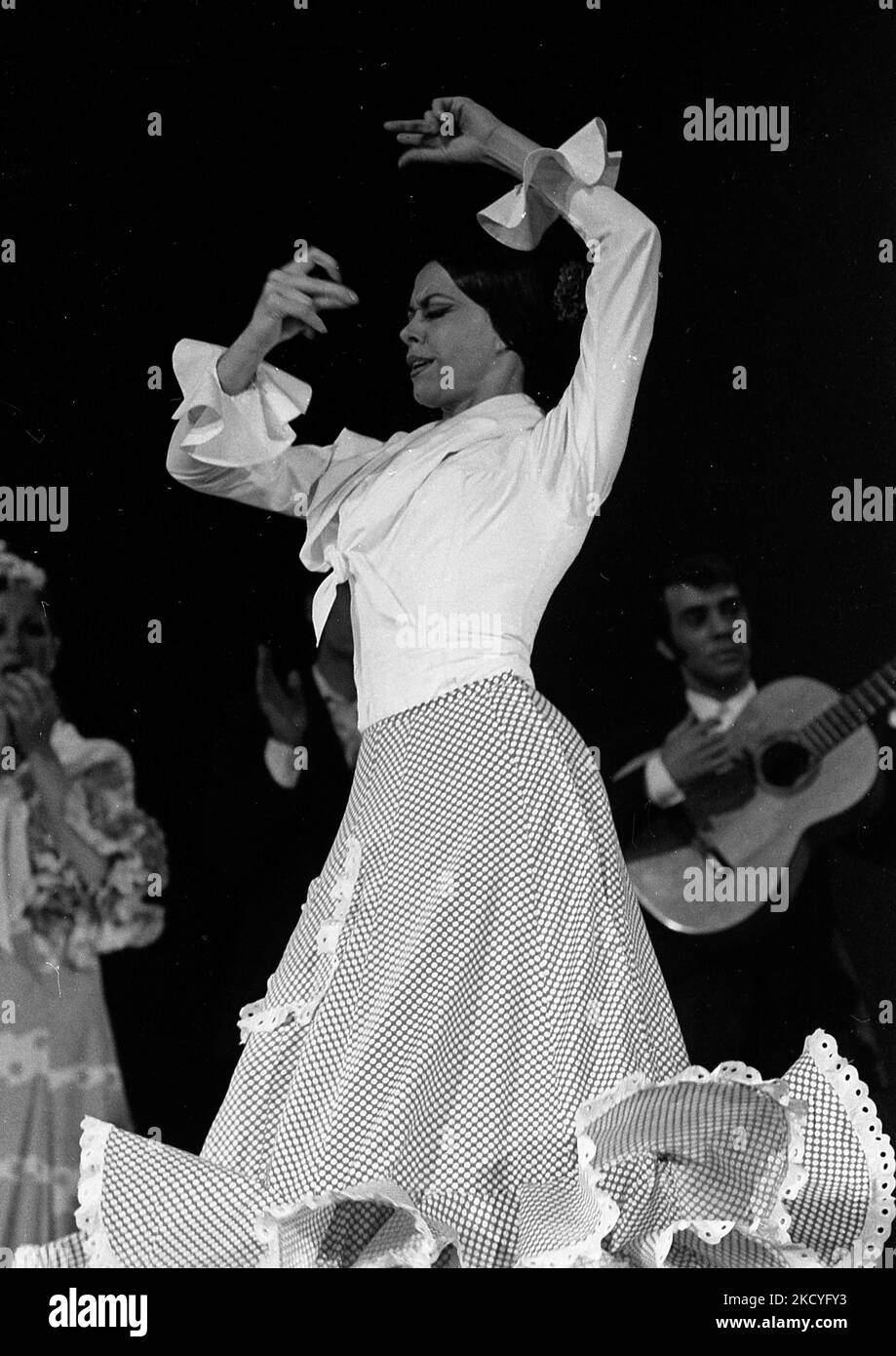 Manuela Vargas, Spanish flamenco dancer, performing at the Teatro Opera ...