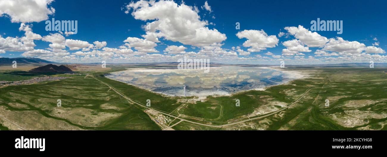 Urumqi. 1st July, 2021. This aerial panoramic photo taken on July 1 ...
