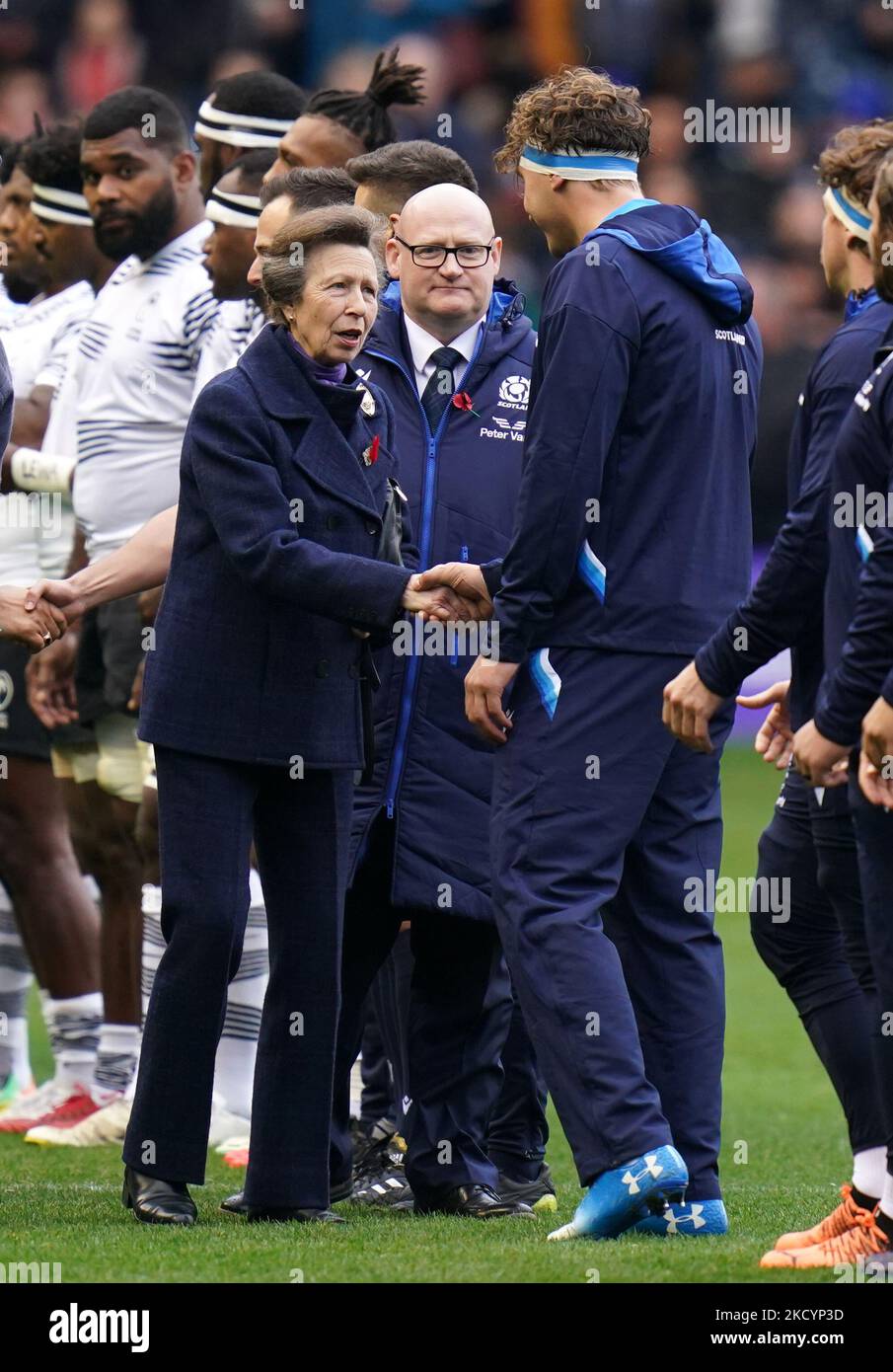 The Princess Royal is greeted by Scotland's James Ritchie prior to the ...