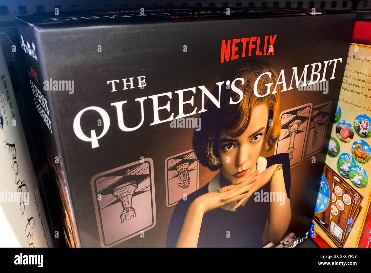 Netflix The Queen's Gambit board game is seen at the store in Krakow ...