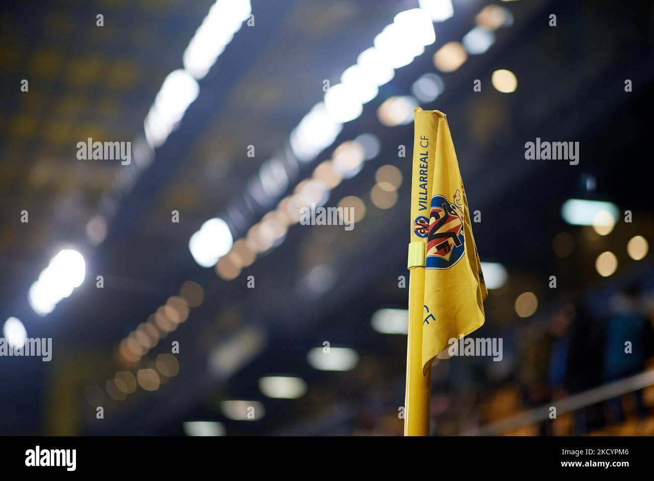 A detailed view of the corner flag prior to the La Liga Santander match ...