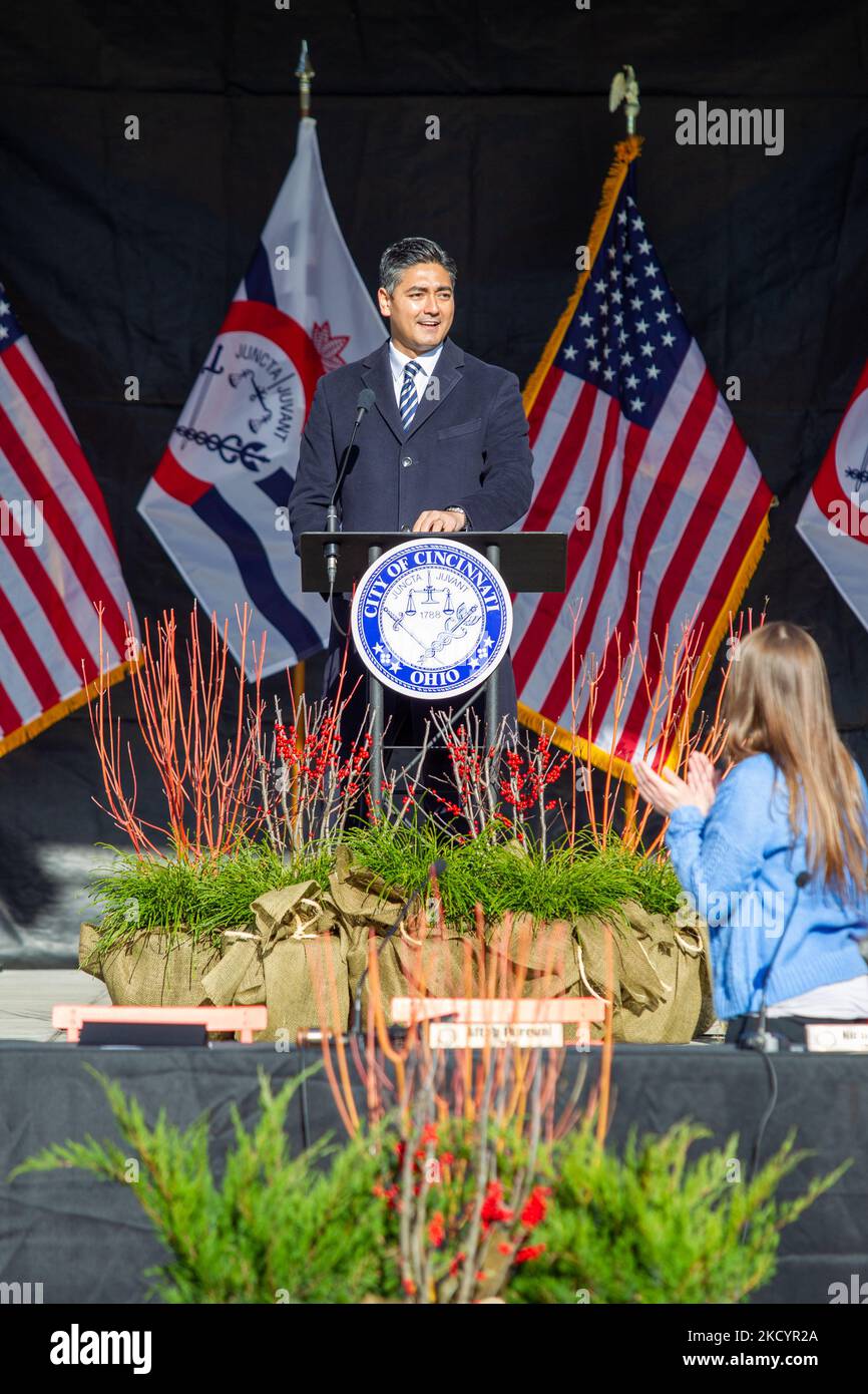 Cincinnati Mayor, Aftab Pureval, and elected City Council Members are ...