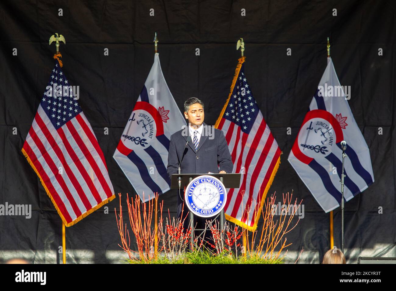 Cincinnati Mayor, Aftab Pureval, and elected City Council Members are ...