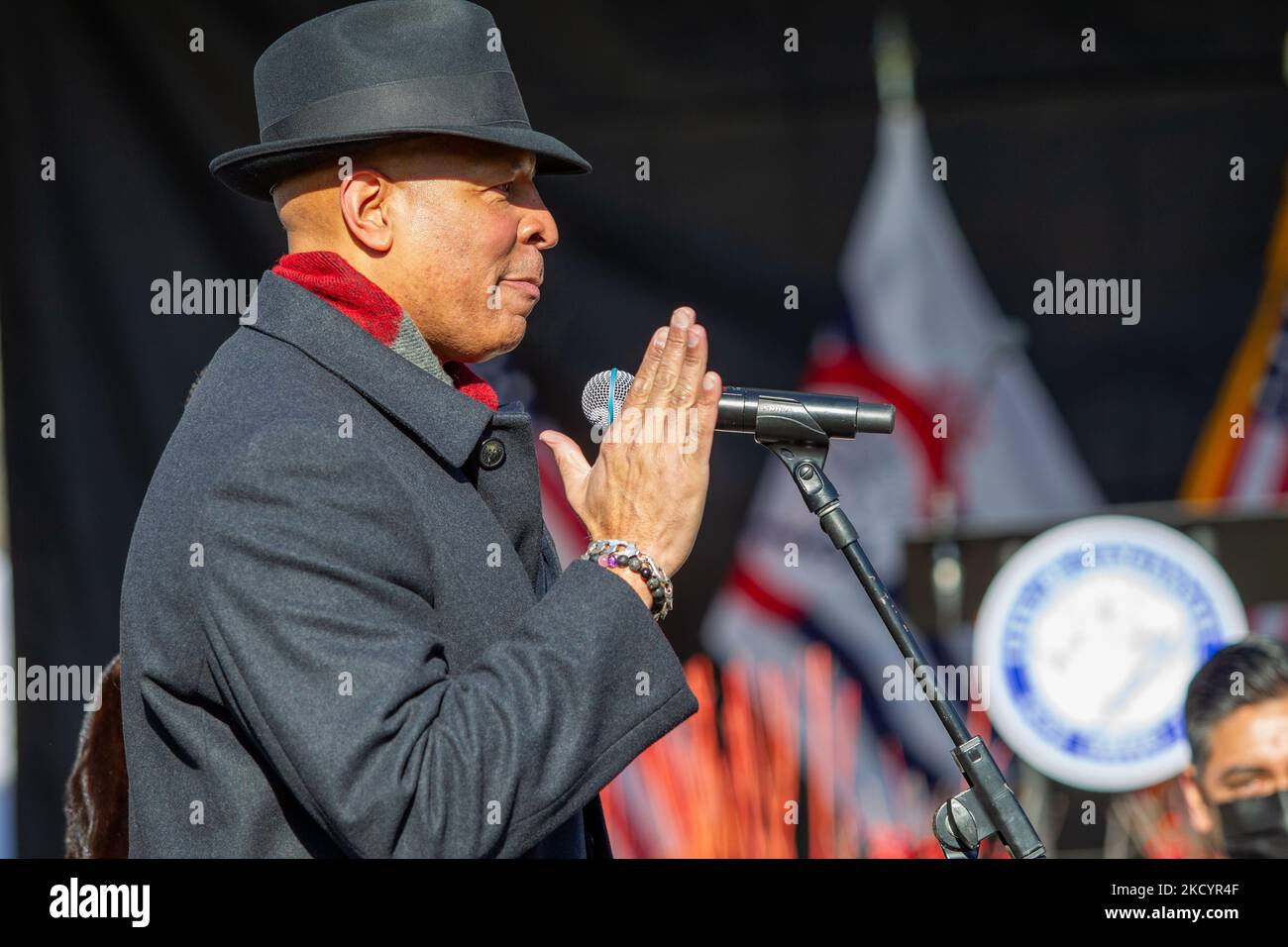 Cincinnati Councilman, Scotty Johnson, is sworn into office during a ...